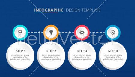 Process infographic template design with 5 steps - Vector Illustration ...