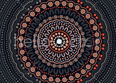 Aboriginal circle design red and black - Download Graphics & Vectors