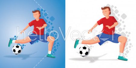 Soccer player kicking ball - Vector Illustration - Download Graphics ...