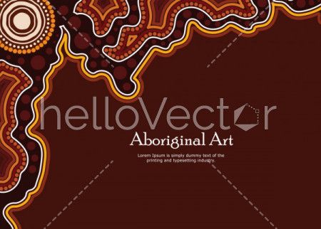 Aboriginal dot art vector banner with text. - Download Graphics & Vectors