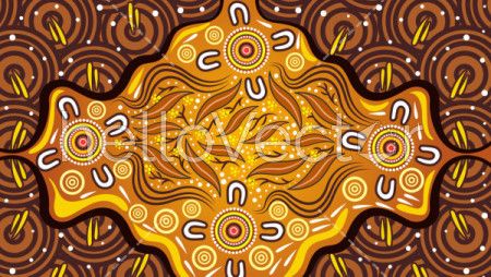 Wattle tree aboriginal art - Download Graphics & Vectors