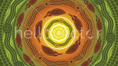 Wattle tree aboriginal art - Download Graphics & Vectors