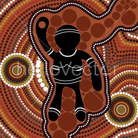 Aboriginal man painting - Download Graphics & Vectors