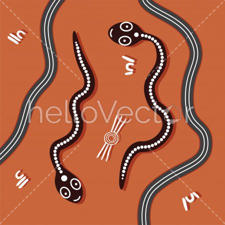 Snake Aboriginal Art - Download Graphics & Vectors
