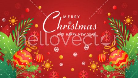 Christmas red festive background with different decorations - Download ...