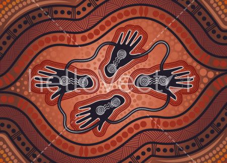 Friendship and unity concept aboriginal dot painting - Vector ...
