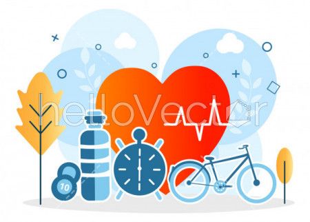 Healthy lifestyle graphic design - Vector illustration - Download ...