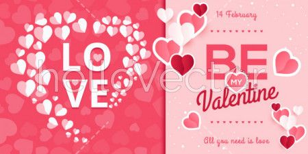 Valentine's day card template - Vector illustration - Download Graphics ...