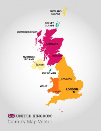 United Kingdom Colorful Map - Vector Illustration - Download Graphics ...