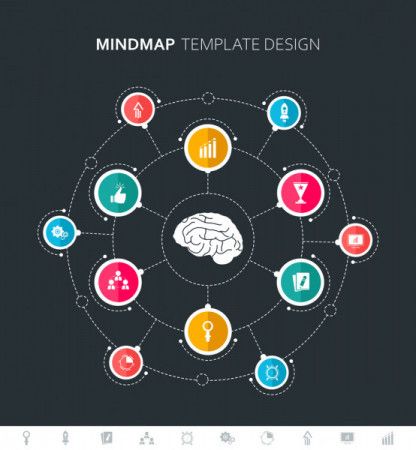 Mindmap Infographic Template Design - Vector Illustration - Download ...