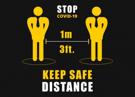 Safe distancing signage - Vector Illustration - Download Graphics & Vectors