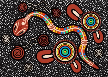 Aboriginal rainbow serpent background - Download Graphics & Vectors