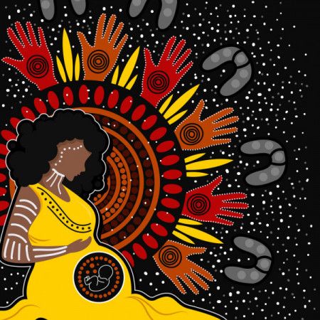 Aboriginal pregnant woman art - Download Graphics & Vectors