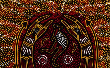 Aboriginal Australian dot art with boomerang - Vector - Download ...