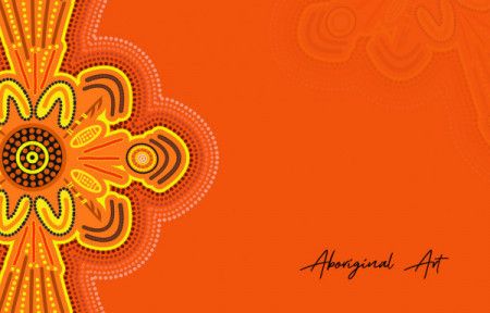 Aboriginal dot art vector orange background - Download Graphics & Vectors