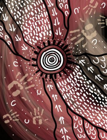 Pink aboriginal style of artwork - Download Graphics & Vectors