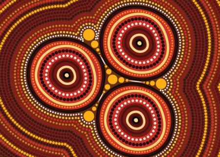 Aboriginal art vector painting. Meeting and unity concept - Download ...
