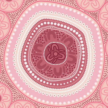 Pink Aboriginal Dot Painting - Vector - Download Graphics & Vectors