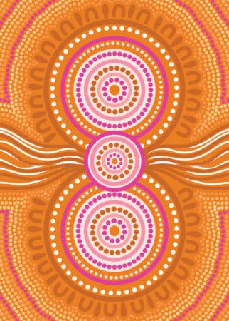 Yellow aboriginal dot design - vector - Download Graphics & Vectors