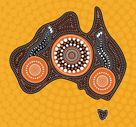 Map of Australia decorated with aboriginal art - Vector illustration ...