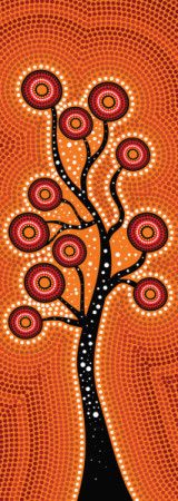 Aboriginal style of tree dot art - Download Graphics & Vectors
