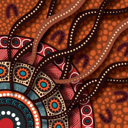Aboriginal dot art vector paper cut style background - Download ...
