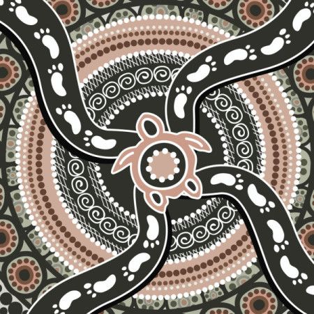 Aboriginal turtle art background - Download Graphics & Vectors