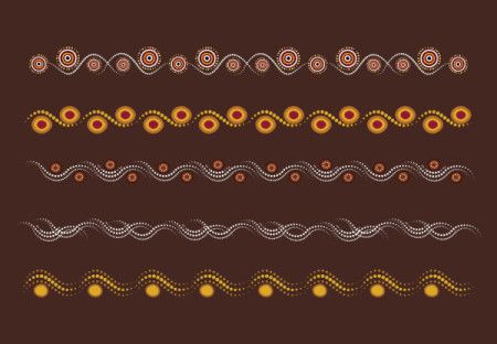 Printable aboriginal art border design set - Illustration - Download ...