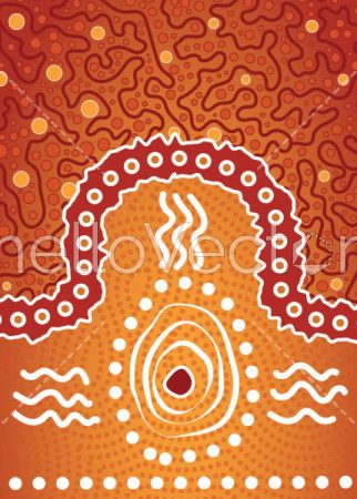 Aboriginal dot art vector background - Download Graphics & Vectors