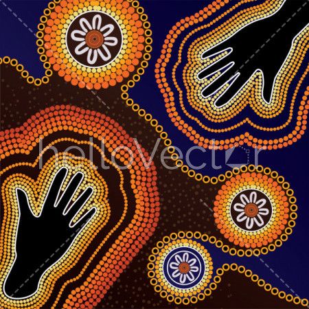Red aboriginal art vector - Download Graphics & Vectors